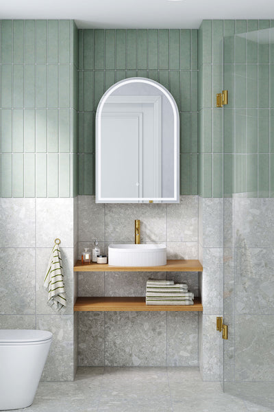 ARCH 400MM GLOSS WHITE FLUTED BASIN – Bathroom Clearance