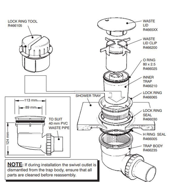 Englefield Easy Clean Shower Waste 40mm – Bathroom Clearance